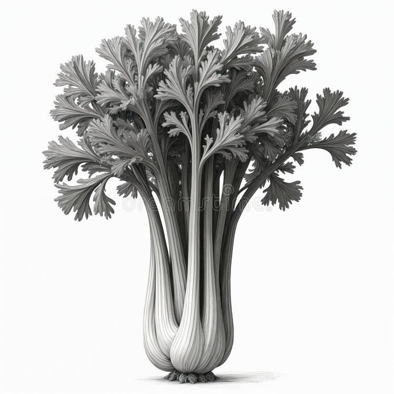 Celery Stalk Illustration Black Outline Stock Photos - Free & Royalty ...