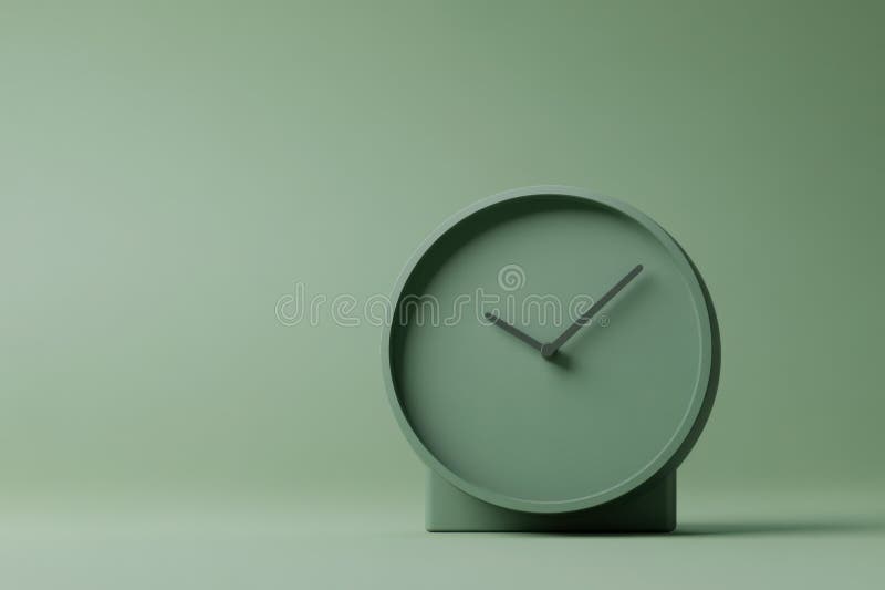 Monochromatic Green Alarm Clock Designed without a Dial in a Minimalist ...