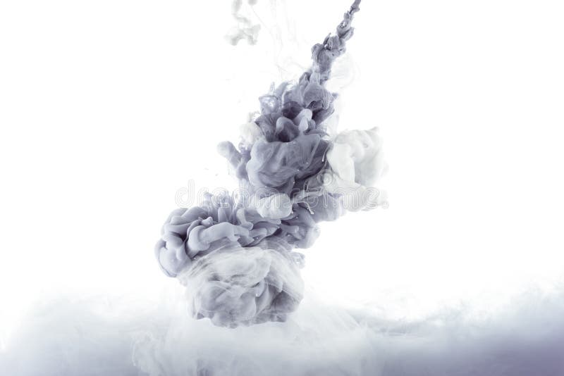 Monochromatic Grey Paint Splash, Isolated Stock Photo - Image of ...