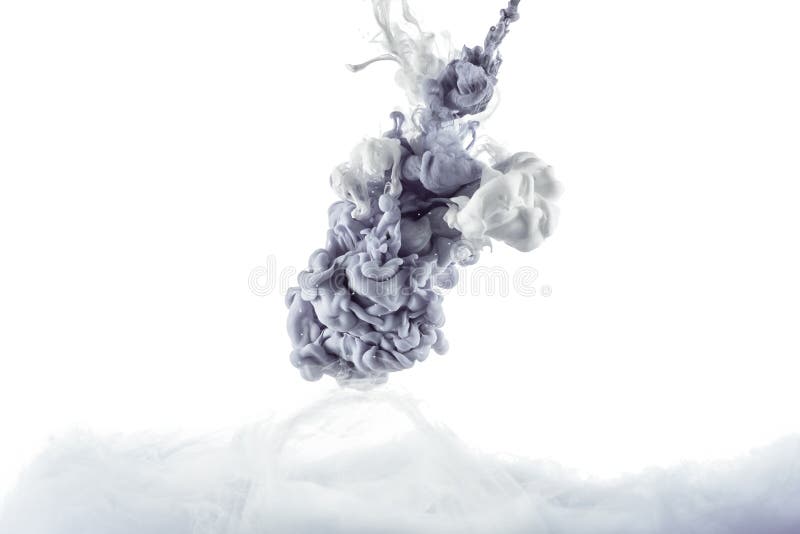 Monochromatic Grey Paint Splash, Isolated Stock Image - Image of splash ...