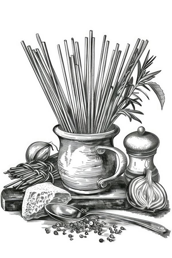 A Monochromatic Illustration of a Group of Sticks, Ideal for Use in ...