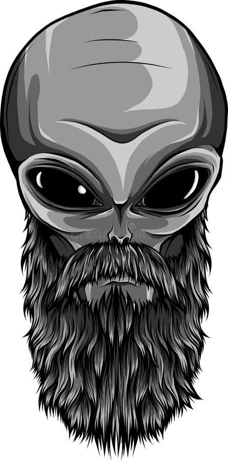 Monochromatic Alien Head Ufo Vector Illustration Design Art Stock ...