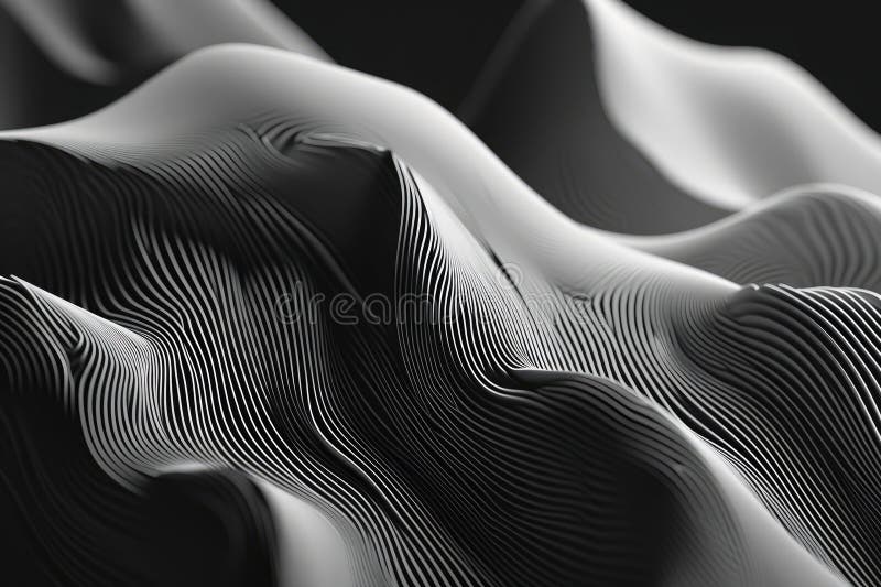 A Monochromatic Image Capturing the Dynamic and Curving Patterns of ...