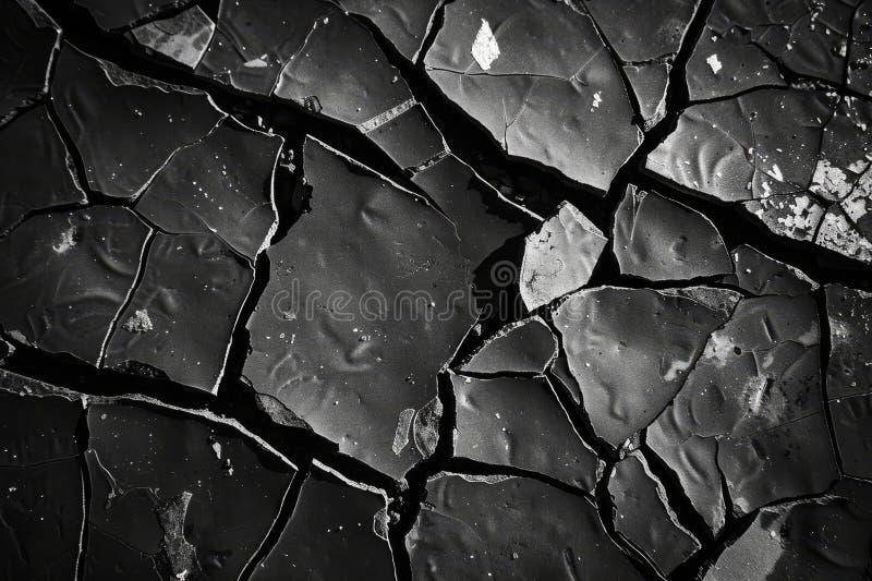 Monochromatic Image of a Highly Cracked Surface with Intricate Patterns ...