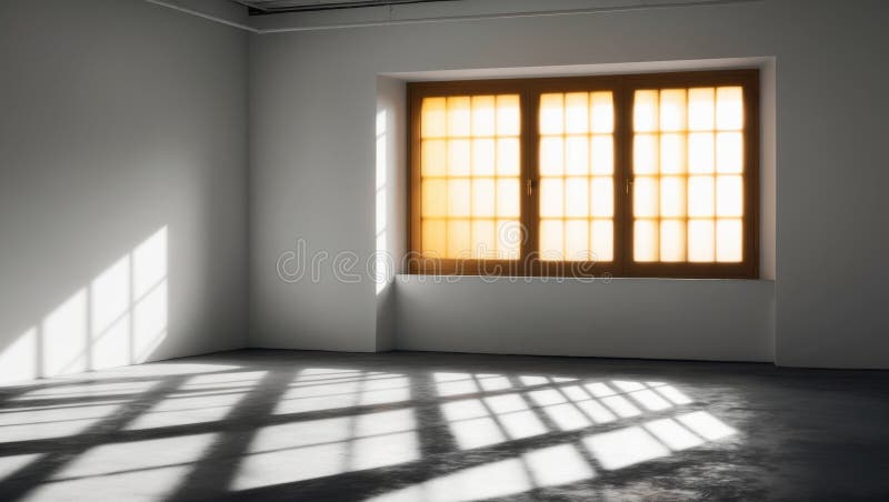 A Monochromatic Image of a Window in a Dimly Lit Room with Sunlight ...