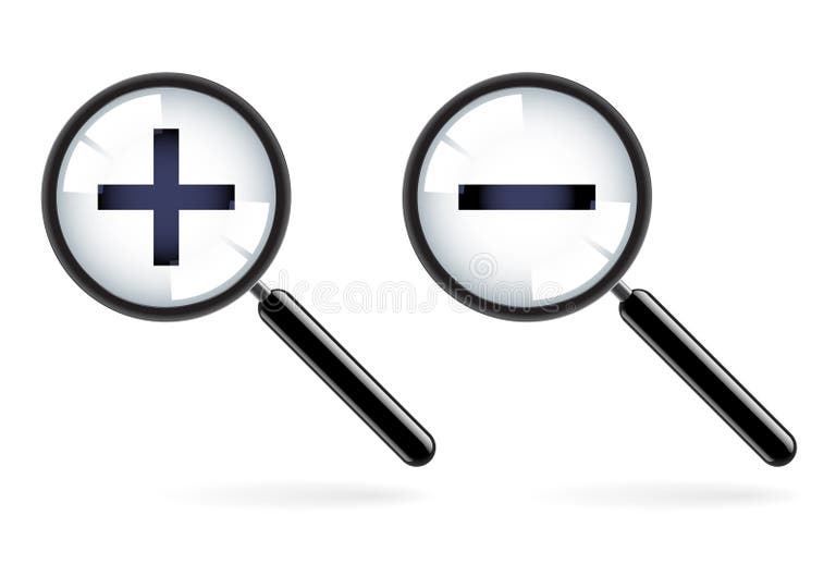 Monochromatic Increase-decrease Magnifiers Icons Stock Vector ...
