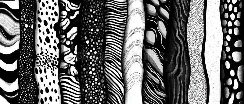 Monochromatic Ink Patterns Showcasing Diverse Textures and Shades in a ...