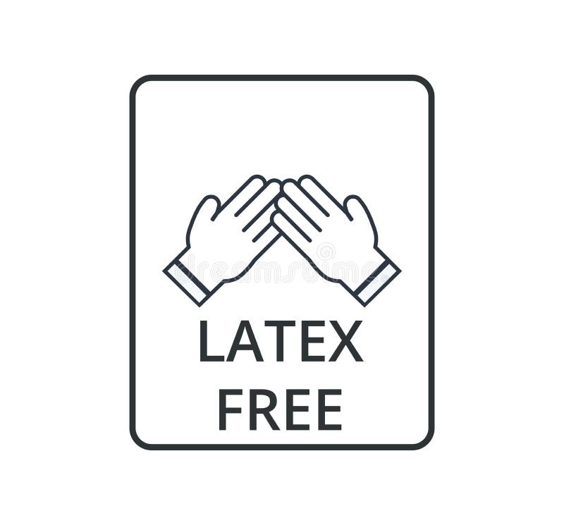 Monochromatic Latex Free with Gloves Symbol. Concept of Packaging Stock ...
