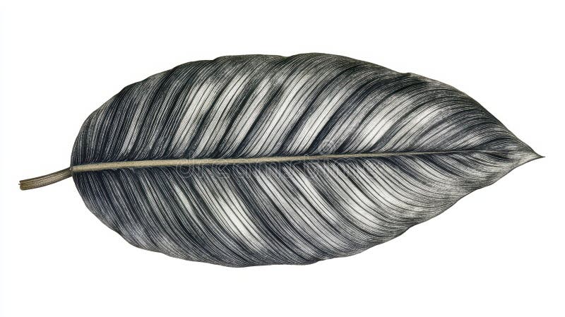 Monochromatic Leaf Portrait: a Study in Stripes and Texture, Isolated ...