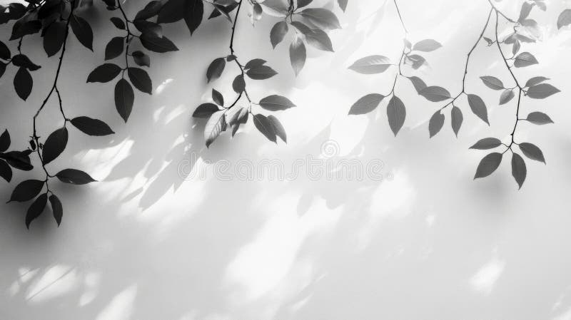 Monochromatic Leaf Shadows on a Textured Wall Stock Illustration ...
