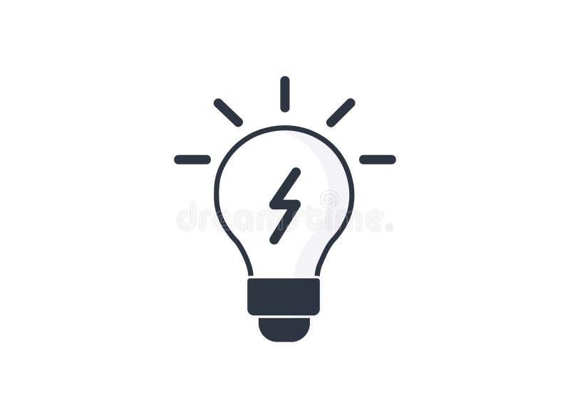Monochromatic Light Bulb Icon. Concept of Electricity and Energy Crisis ...