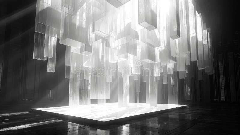 Monochromatic Light Installation Stock Photo - Image of structure ...