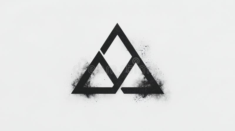 A Monochromatic Logo Design Featuring a Stylized Triangle with a Curved ...