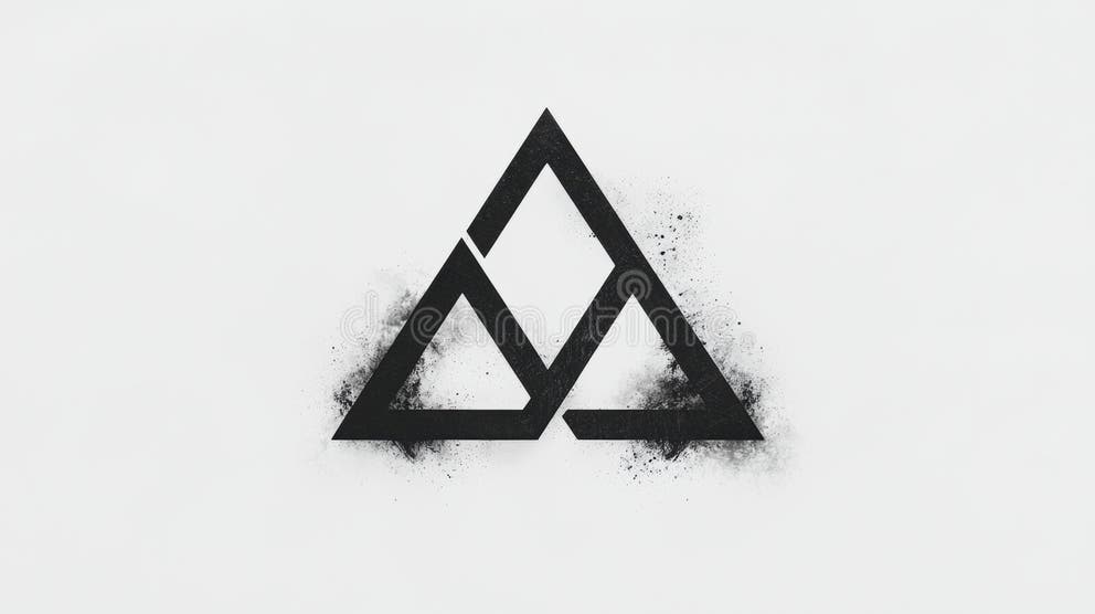 A Monochromatic Logo Design Featuring a Stylized Triangle with a Curved ...