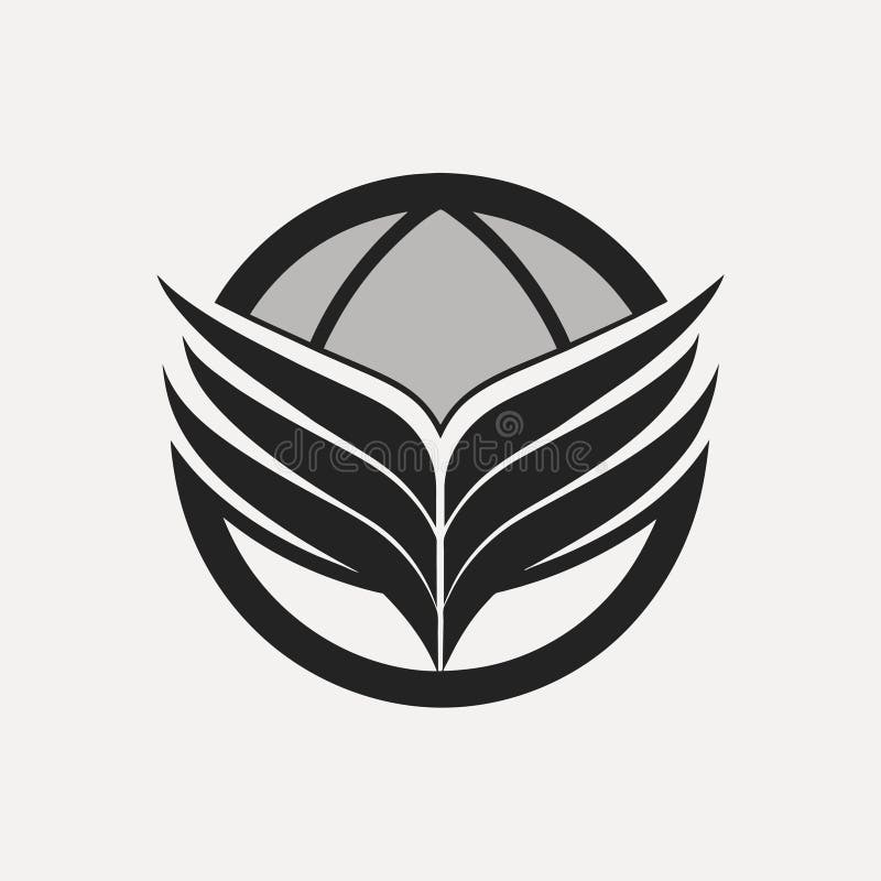Monochromatic Logo Featuring a Black and White Leaf Design, a Logo with ...