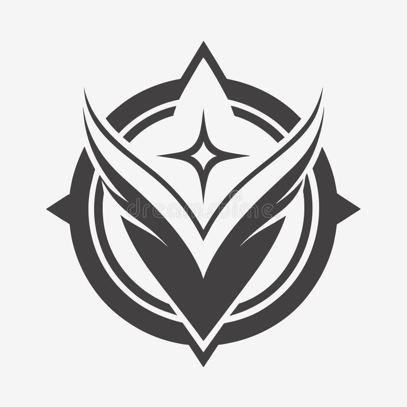 A Monochromatic Logo Featuring a Leaf Design, Visually Striking with a ...