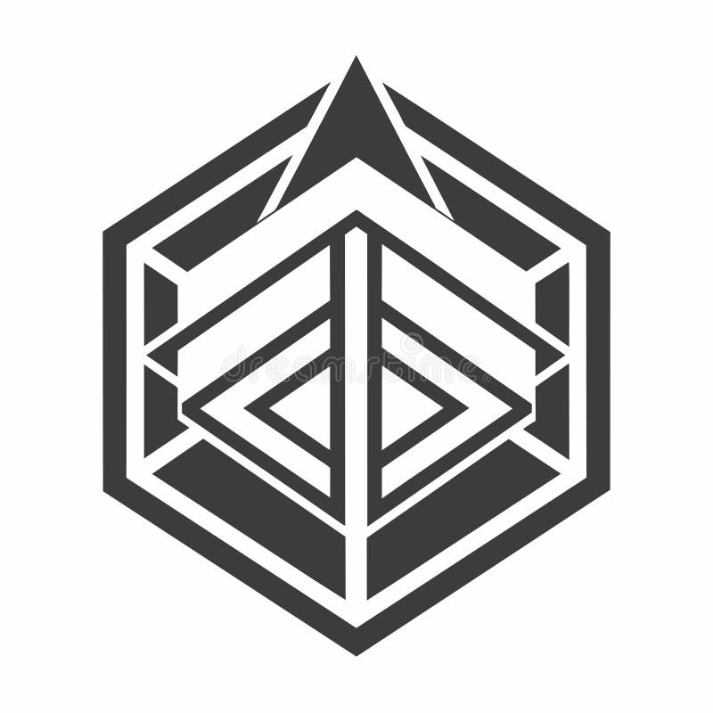 A Monochromatic Logo Featuring a Simple Cube Design in Black and White ...