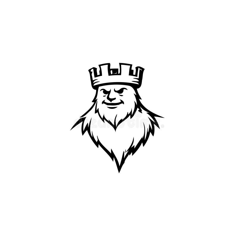 Monochromatic Mascot Illustration of a Regal Character with Crown and ...