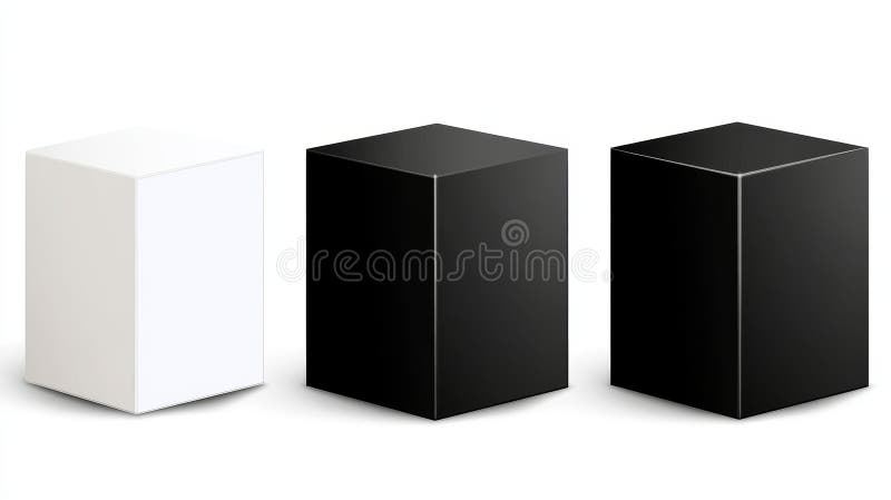 Monochromatic Minimalism, Three Dark Boxes and One Light Box in a Study ...