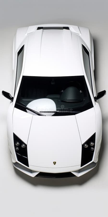 Monochromatic Minimalist Lamborghini Gt Car on White Background Stock ...