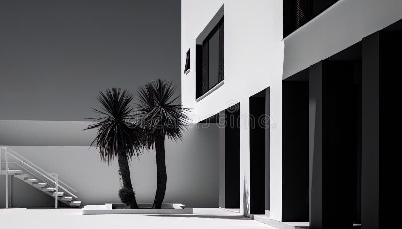 A Monochromatic Minimalistic Design with Graphic Elements Stock ...