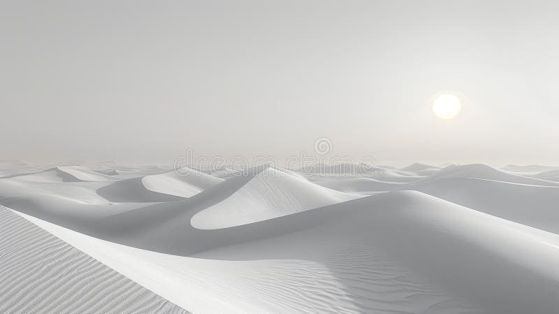 Monochromatic Mirage Surreal Desert Sand Dunes with Optical Illusion in ...
