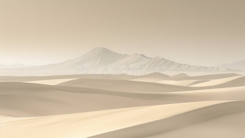 Monochromatic Mirage Surreal High Resolution Desert with Sand Dunes and ...