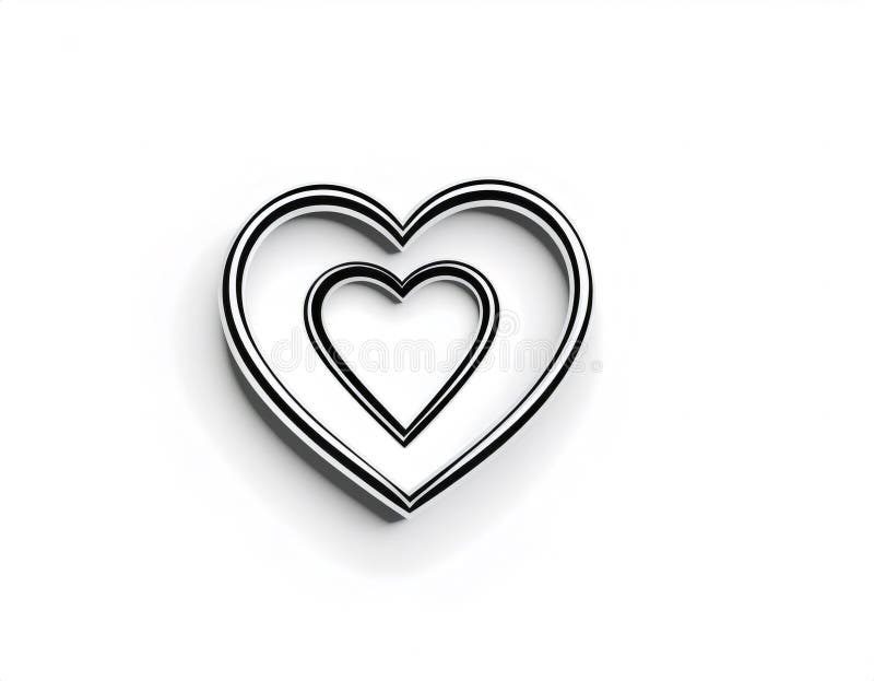 Monochromatic Nested Hearts Forming Geometric Optical Illusion ...