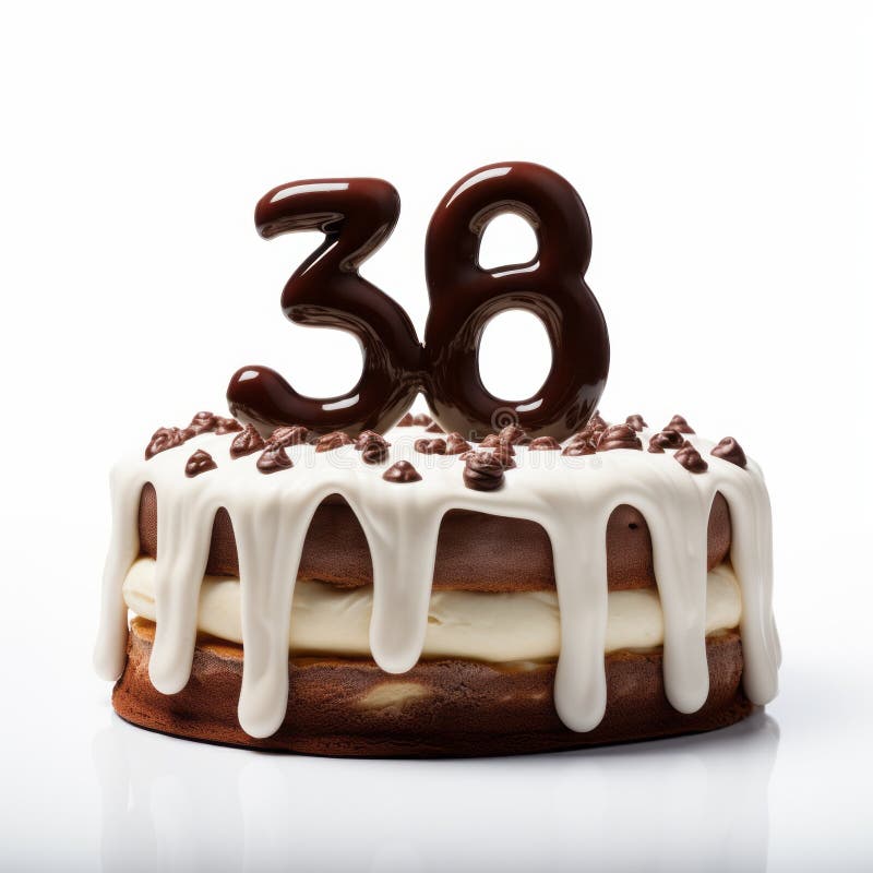 Monochromatic Number 38 Cake with Duckcore Style Stock Illustration ...