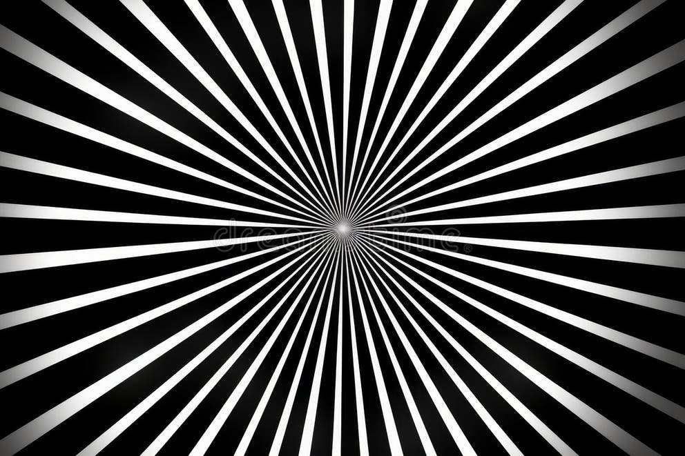 Monochromatic Radial Pattern Vector Graphic in Black and White ...