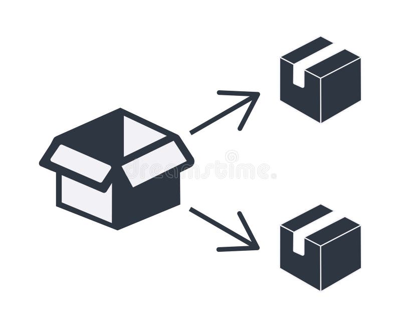 Monochromatic Repackaging Symbol. Concept of Packaging Symbols Stock ...