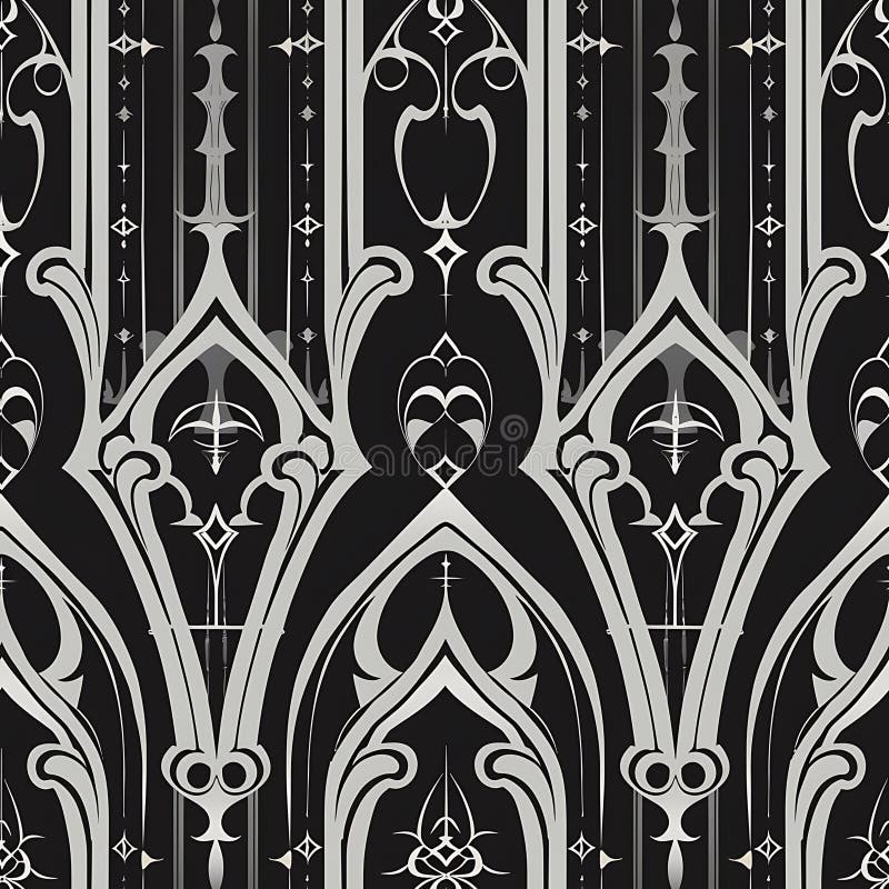 Elegant Gothic Wallpaper Seamless Tile Stock Illustration ...
