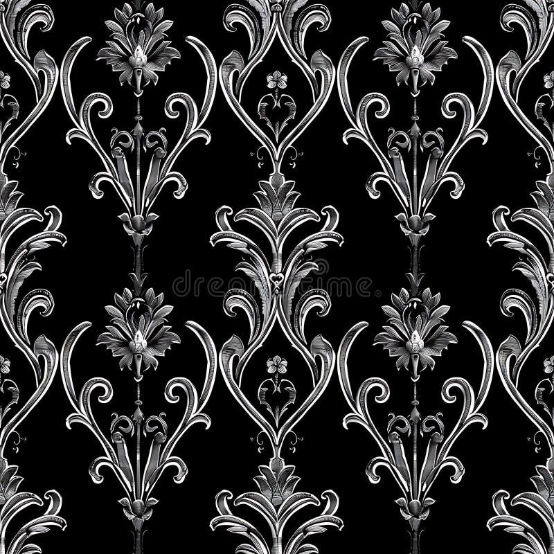 Elegant Gothic Wallpaper Seamless Tile Stock Illustration ...