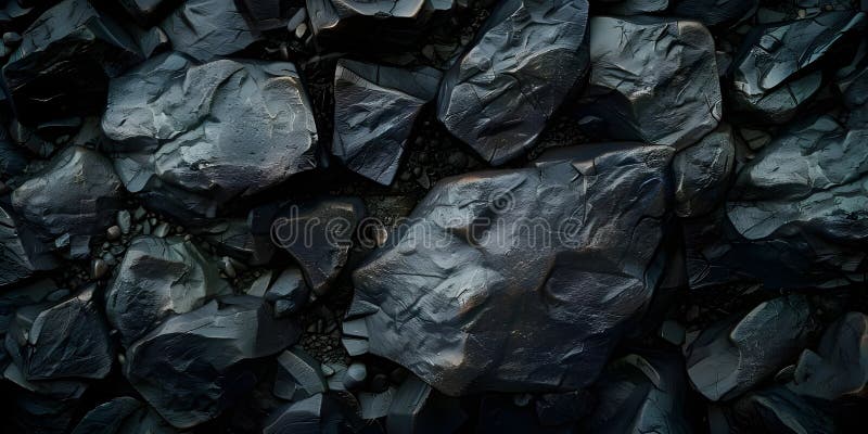 Monochromatic Rock Face: a Textured Wall of Dark, Jagged Stones Stock Illustration ...