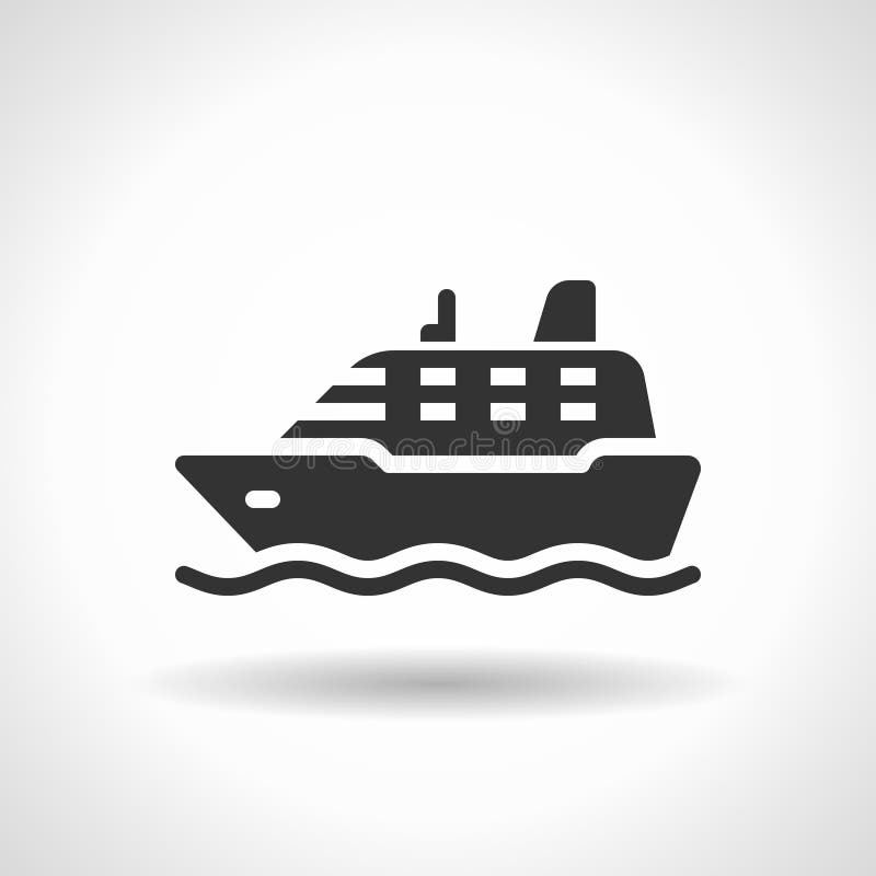 Monochromatic Ship Icon with Hovering Effect Shadow Stock Vector ...