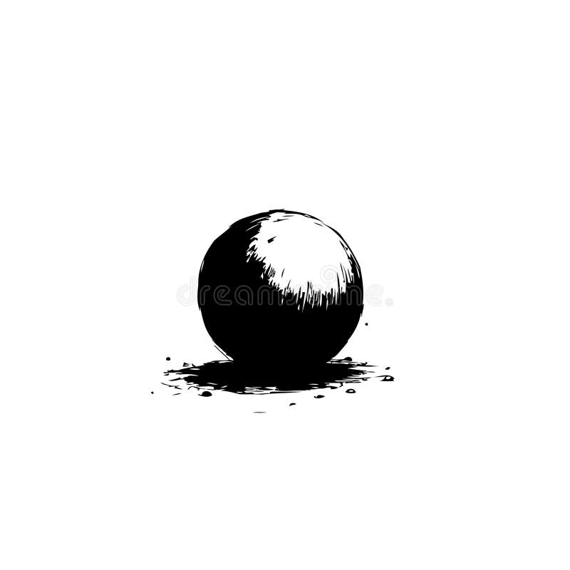Monochromatic Sphere Illustration with Textured Shading and a ...