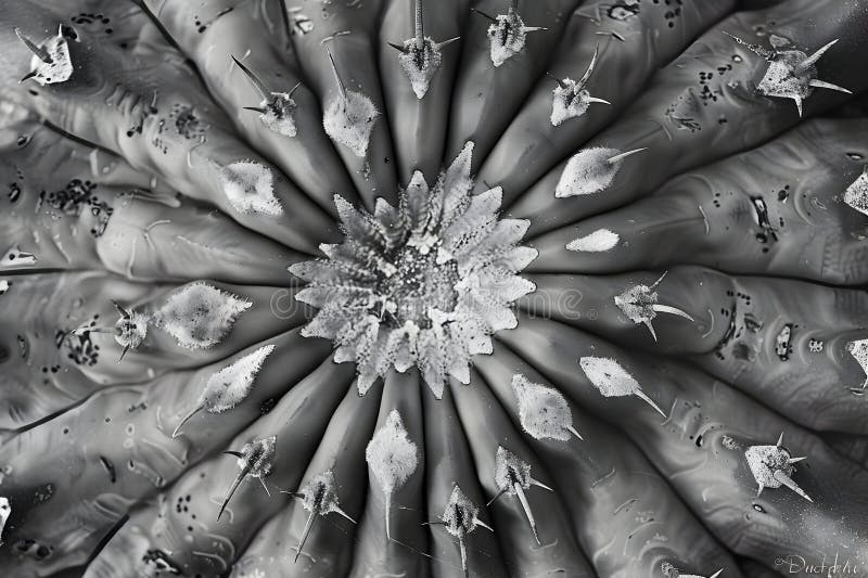 A Monochromatic Spiral Pattern Featuring Various Natural Elements and ...