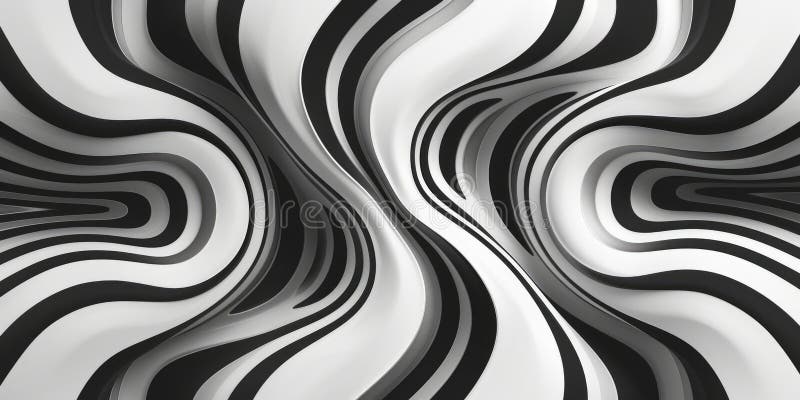 Monochromatic Swirling Abstract Pattern with 3D Elements. Digital Art ...