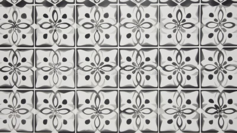 Monochromatic Tile Pattern stock illustration. Illustration of ...