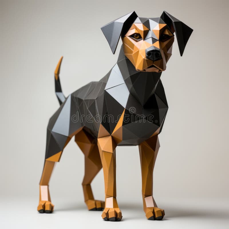 Low Polygon Model Dog with Layered and Textured Surfaces Stock ...