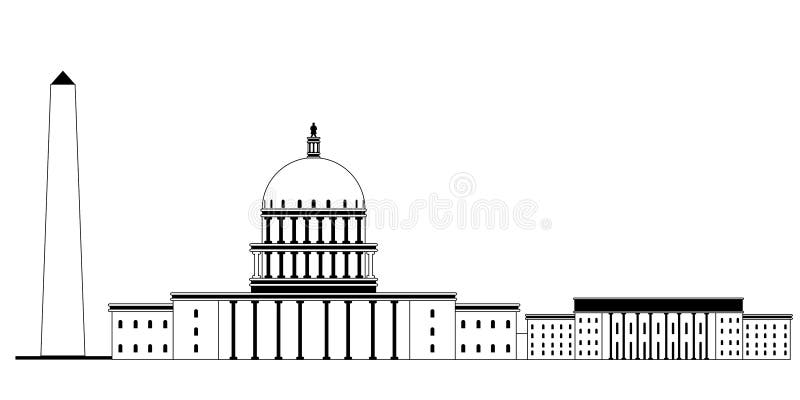 Washington DC Cityscape - Sketch. Stock Vector - Illustration of ...