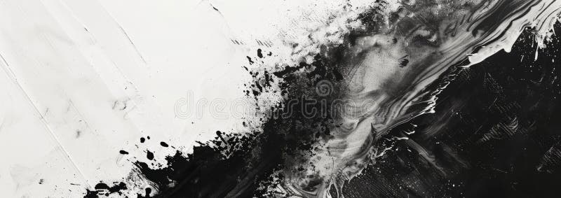 Monochrome Abstract Art: Black and White Ink Splash Texture Background ...