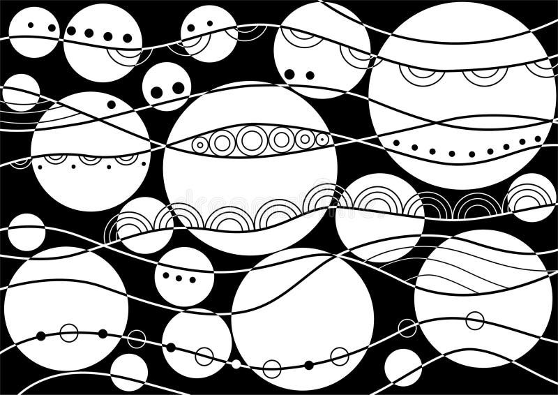 Monochrome Abstract Background. Black White Zentangle Style Design ...