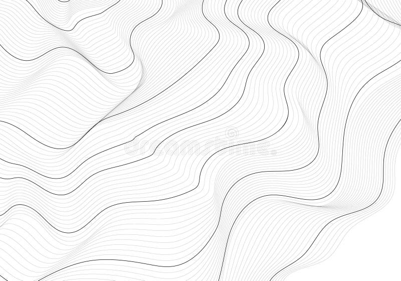 Monochrome Abstract Contour Line Illustration Stock Illustration ...