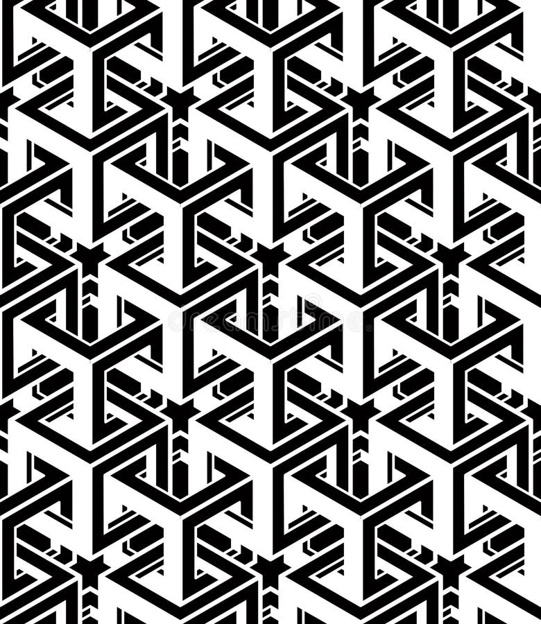 Monochrome Abstract Interweave Geometric Seamless Pattern. Vector Stock ...
