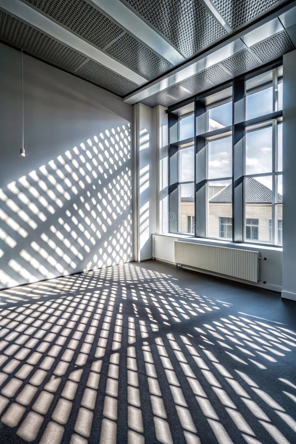 Abstract Shadow and Light Background in Office Room on White Wall from ...