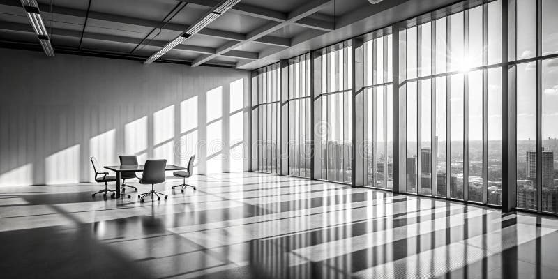 Abstract Shadow and Light Background in Office Room on White Wall from ...