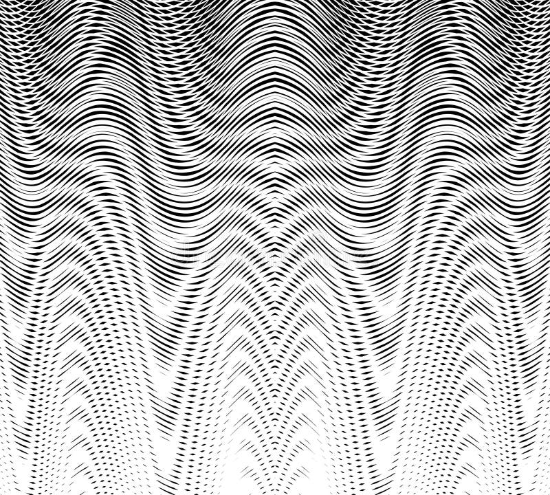 Monochrome Abstract Gradient Background with Moire Effect. Stock Vector ...