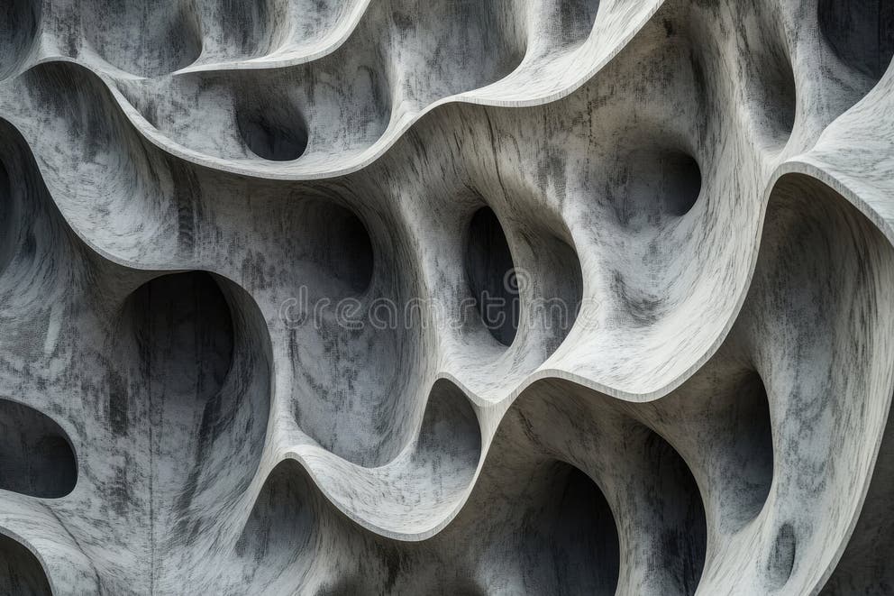 Monochrome Abstract Texture with Wavy Pattern and Perforated Surface ...