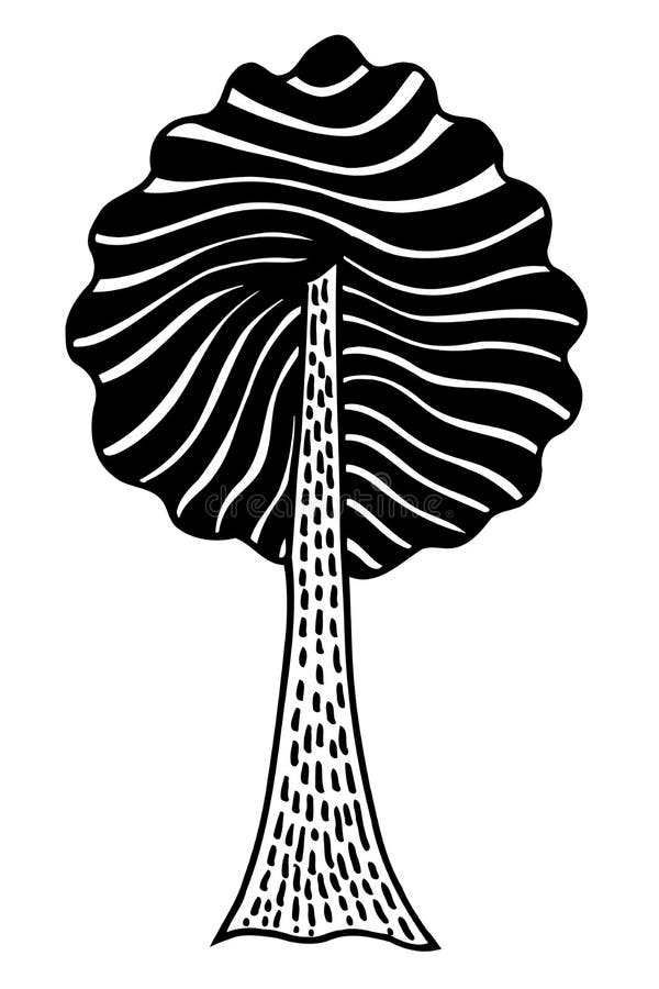 Monochrome abstract tree stock vector. Illustration of drawing - 79803695